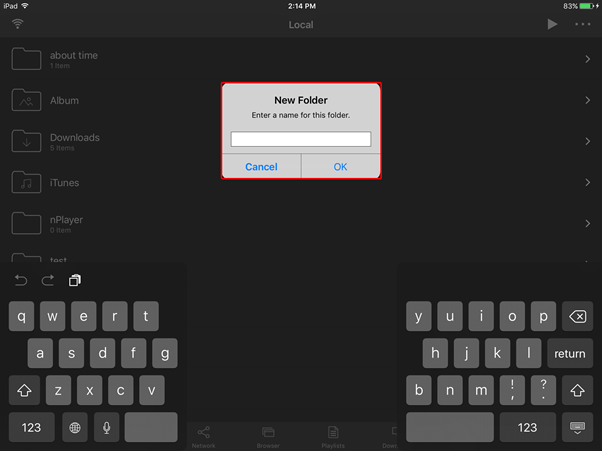 nPlayer Help | Creating Folders