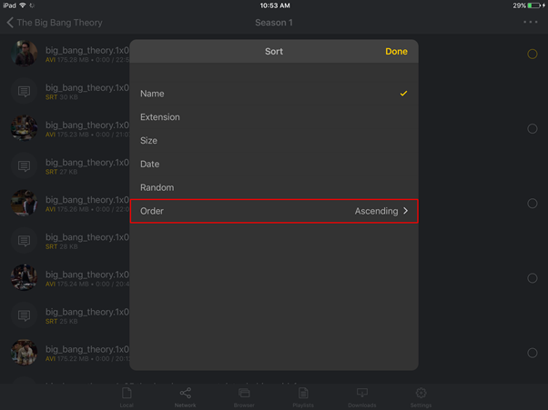 nPlayer Help | Sorting File/Folder
